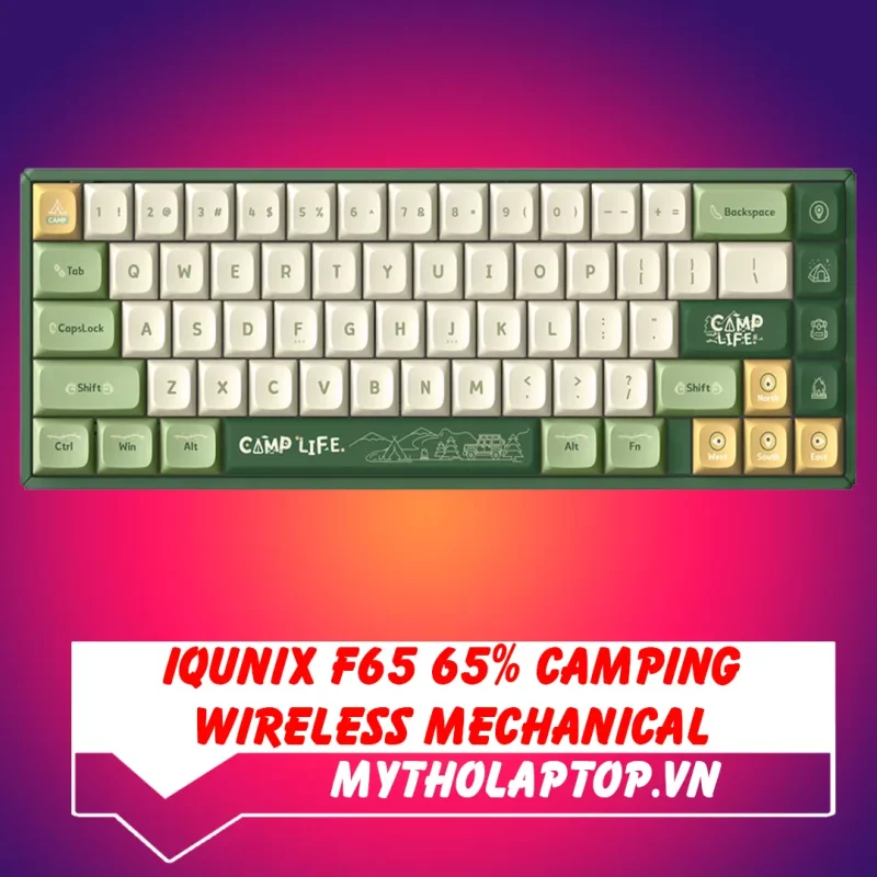 IQUNIX F65 65% Camping Wireless Mechanical Keyboard (Gold Pink Switch ...